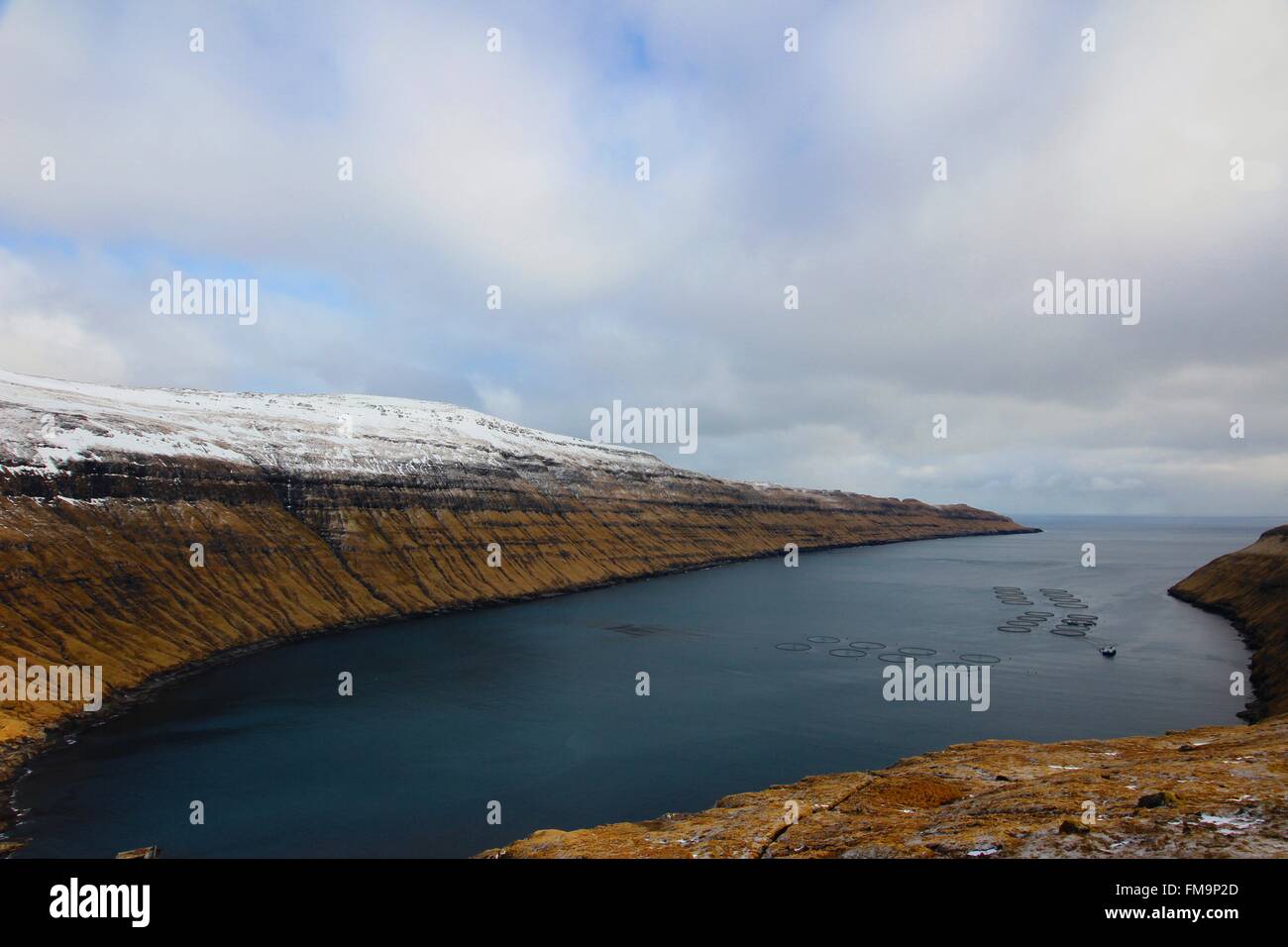 The nature of the Faroe Islands on a winter day in the north Atlantic ...