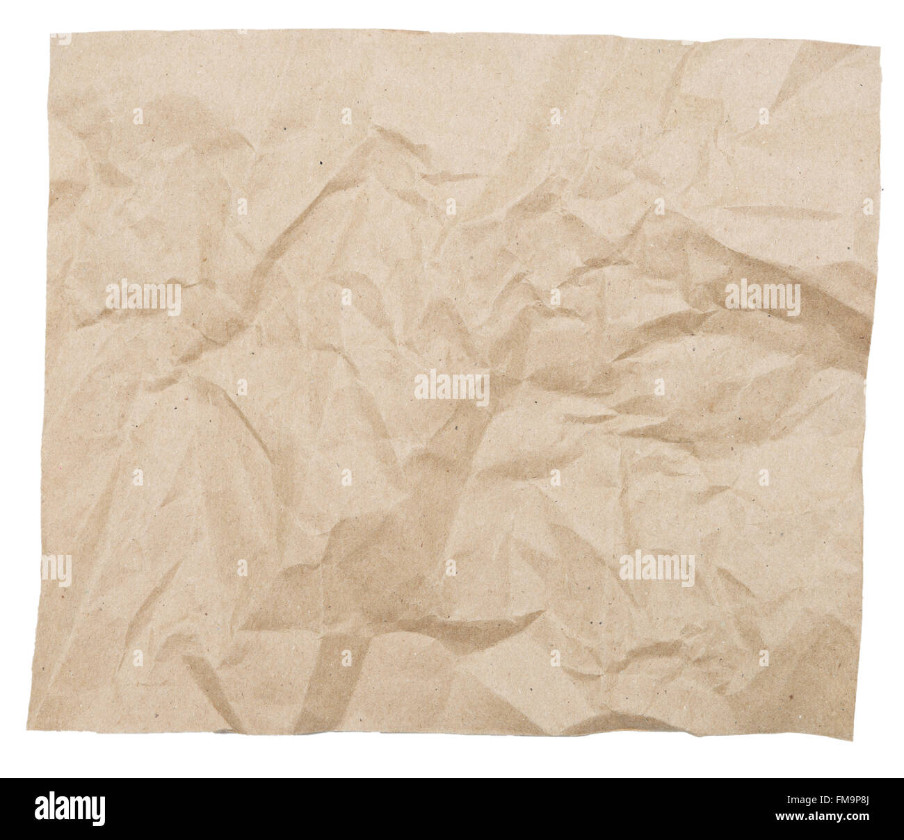 crumpled brown paper isolated on white background Stock Photo - Alamy