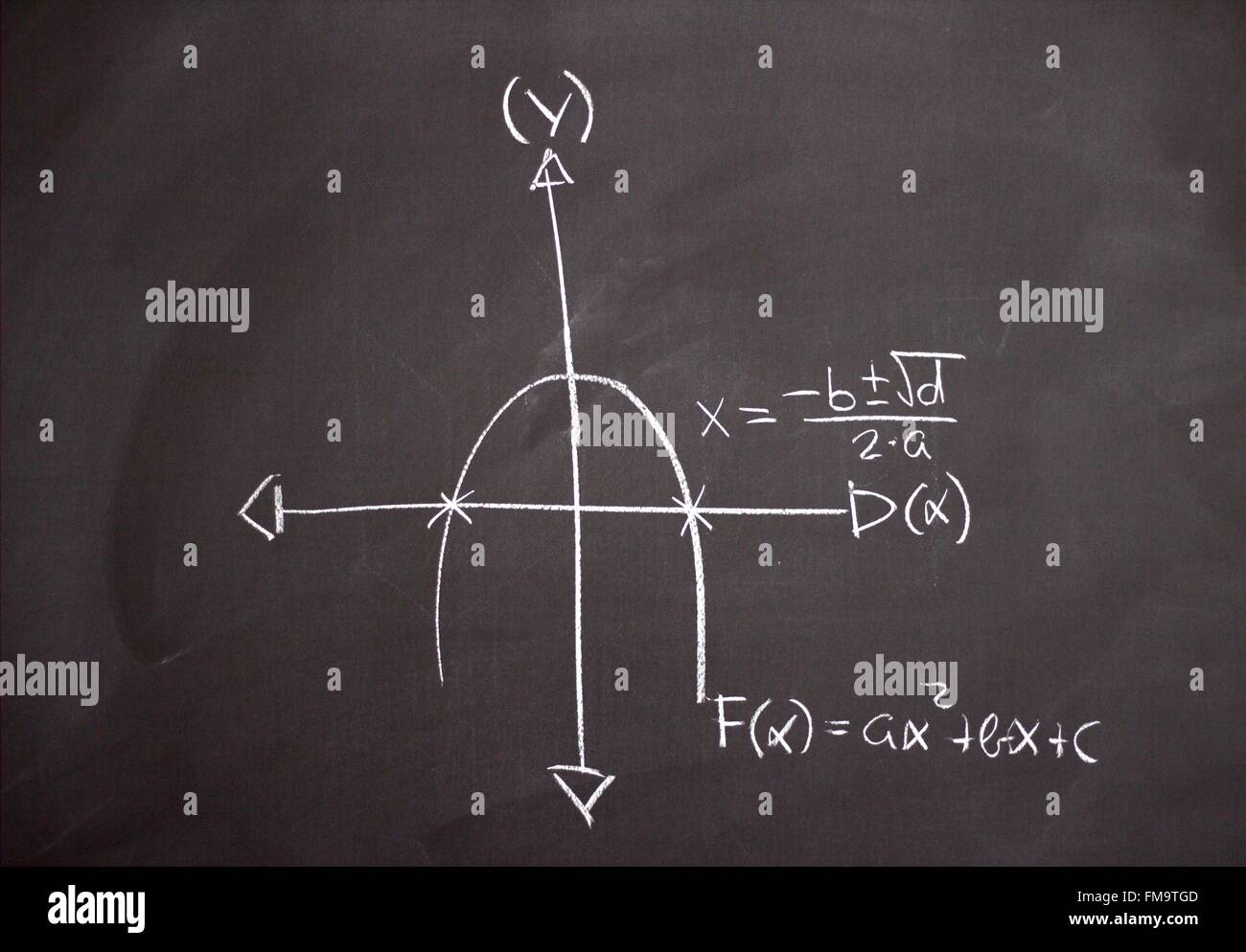 Studying the science of mathematics and economics on a blackboard Stock ...
