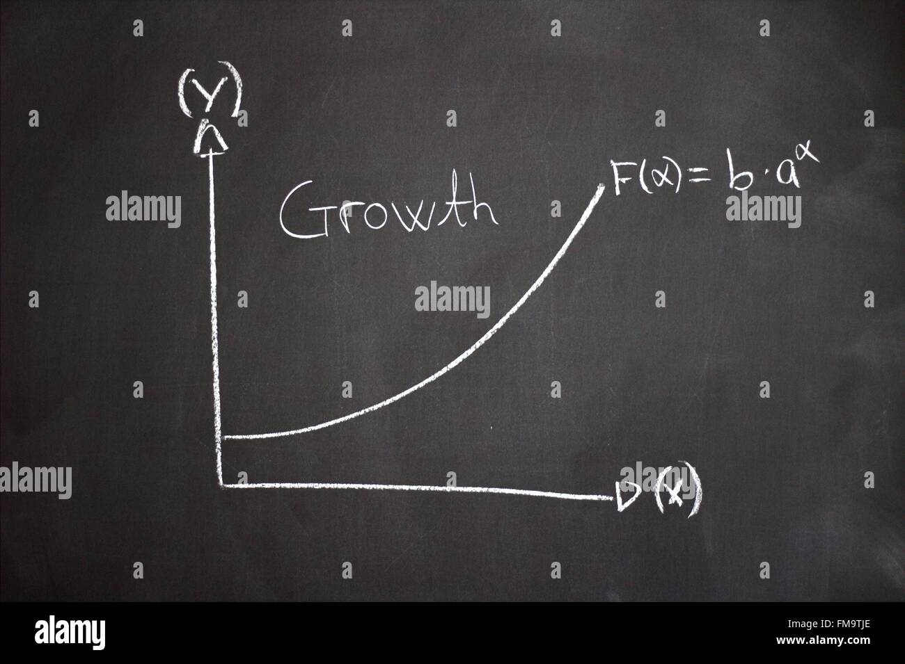 Studying the science of mathematics and economics on a blackboard Stock ...