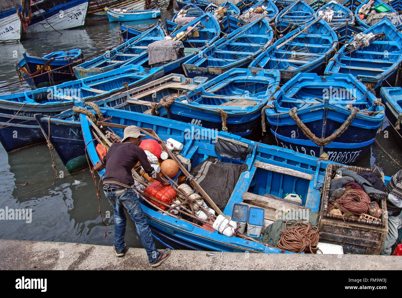 Traditional moroccan boats hi-res stock photography and images - Alamy
