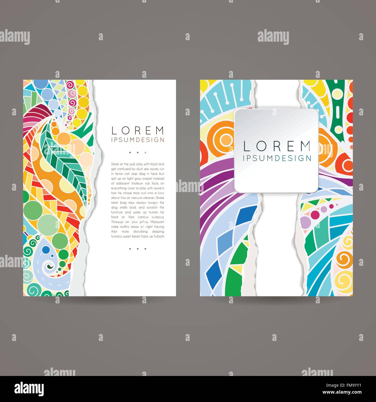 Set of vector design templates. Brochures in random colorful style ...