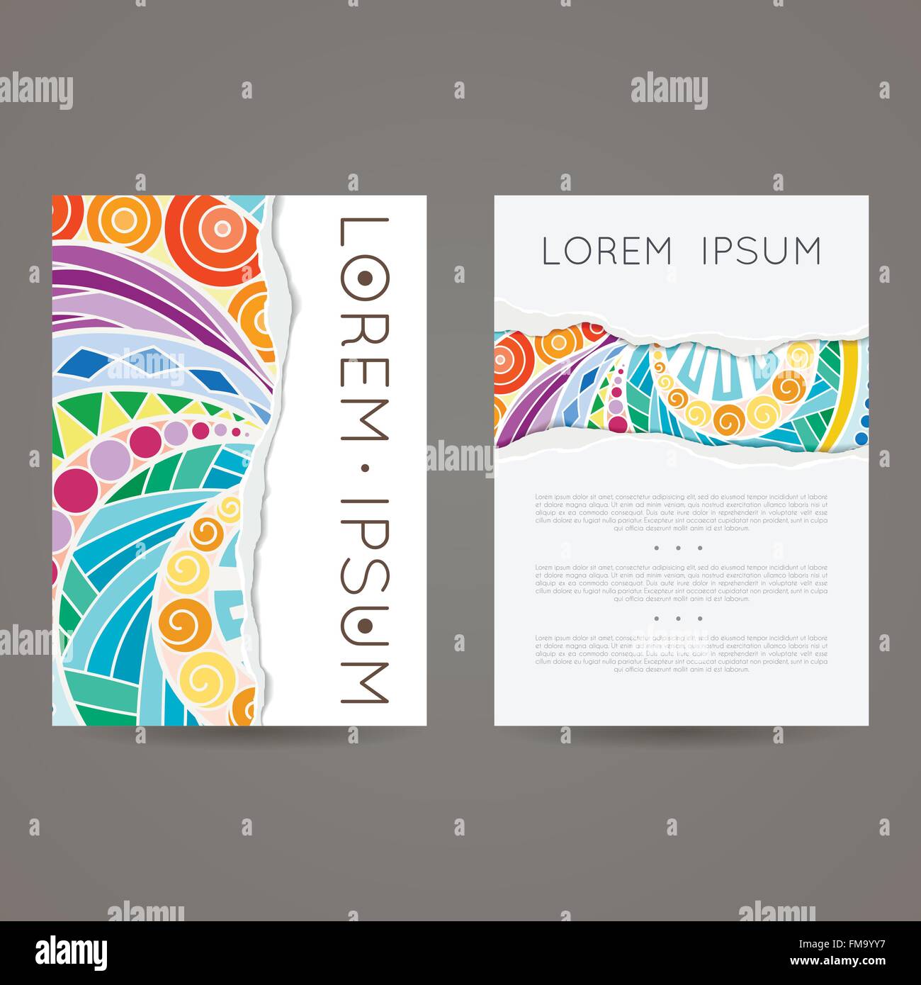 Set of vector design templates. Brochures in random colorful style ...