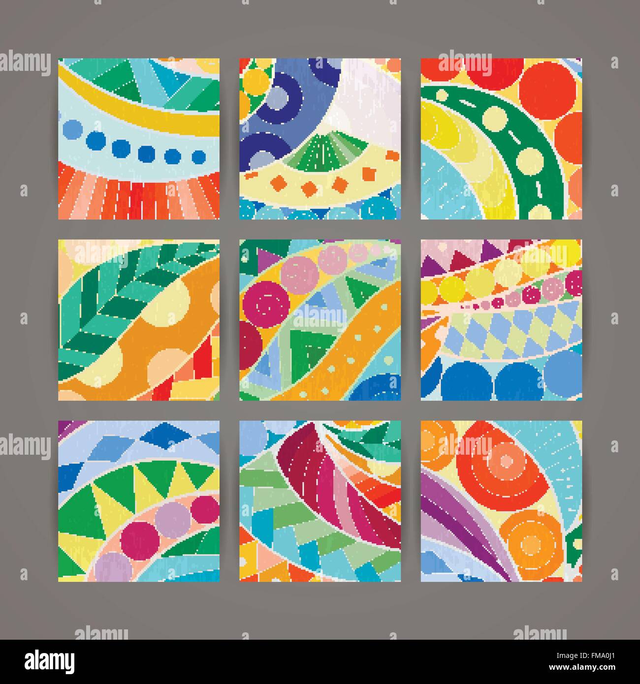 Set of vector design templates. Brochures in random colorful style ...