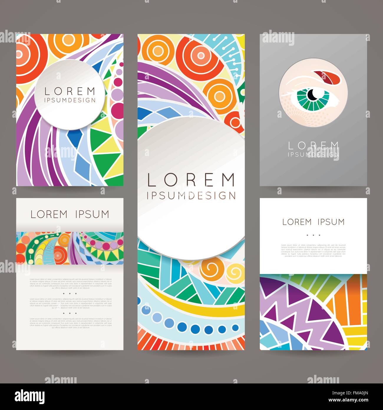 Set of vector design templates. Brochures in random colorful style ...