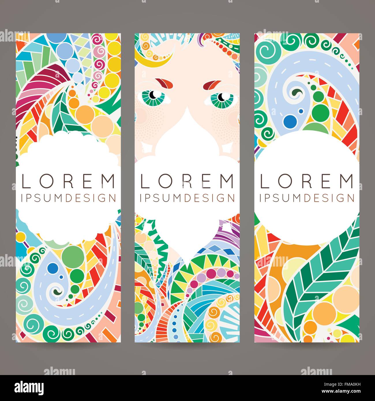 Set of vector design templates. Brochures in random colorful style ...