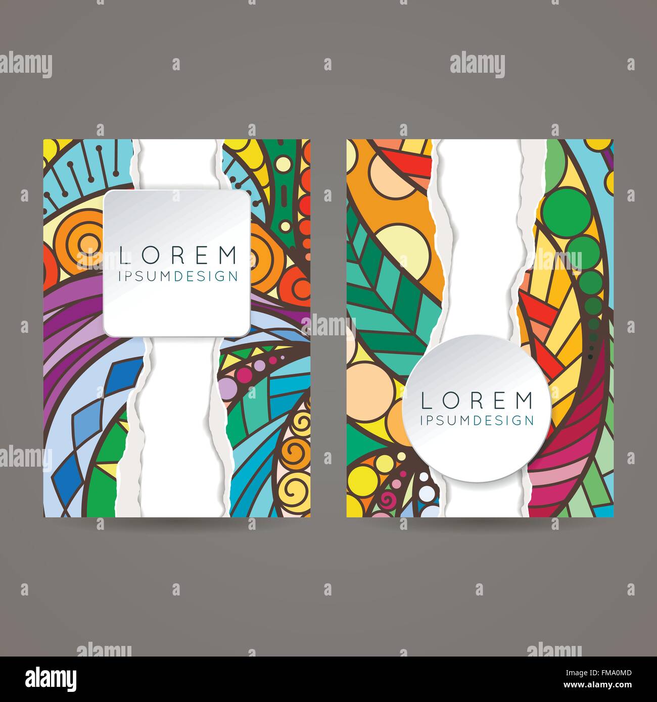 Set of vector design templates. Brochures in random colorful style ...