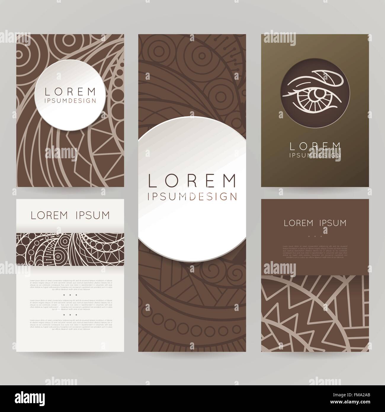 Set of vector design templates. Brochures in random colorful style ...