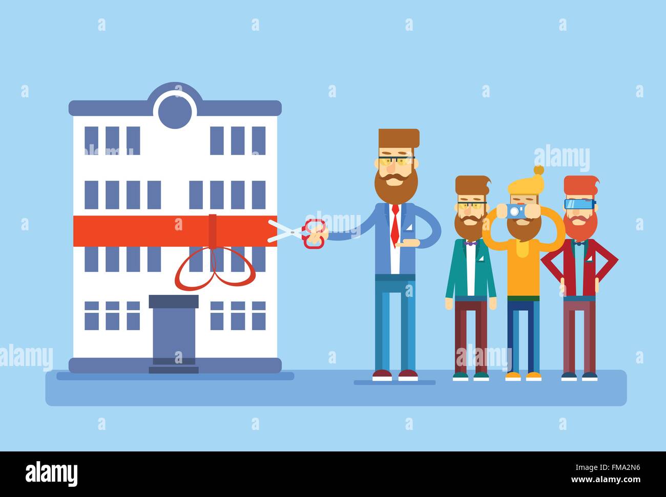 Opening new building Stock Vector Images - Alamy