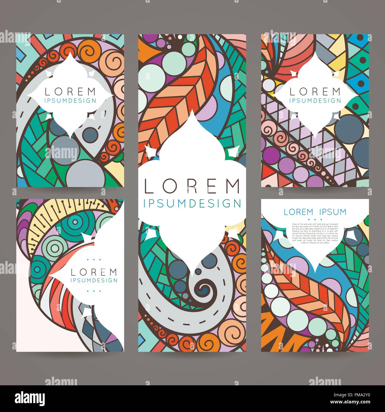 Set of vector design templates. Brochures in random colorful style ...