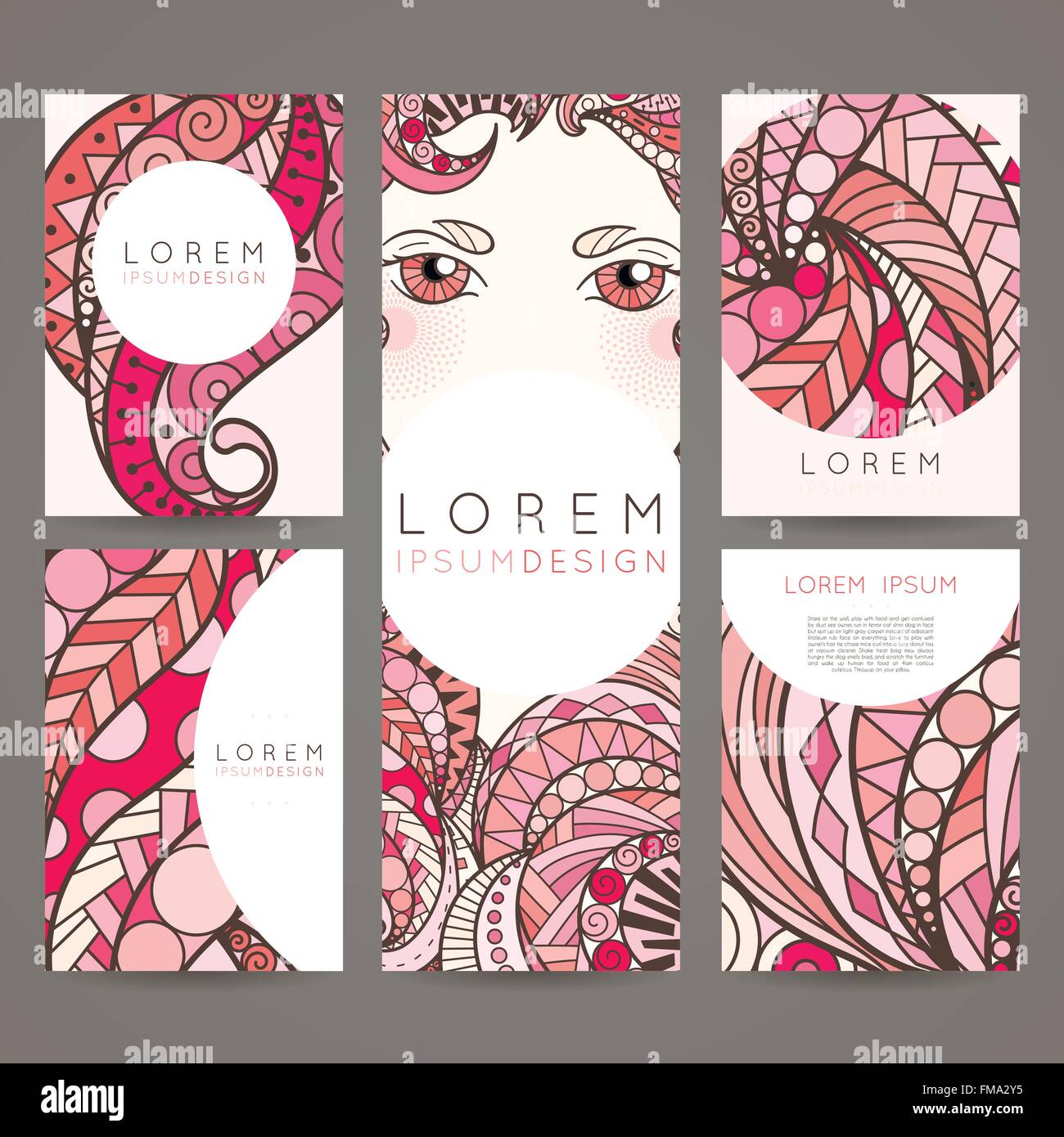 Set of vector design templates. Brochures in random colorful style ...