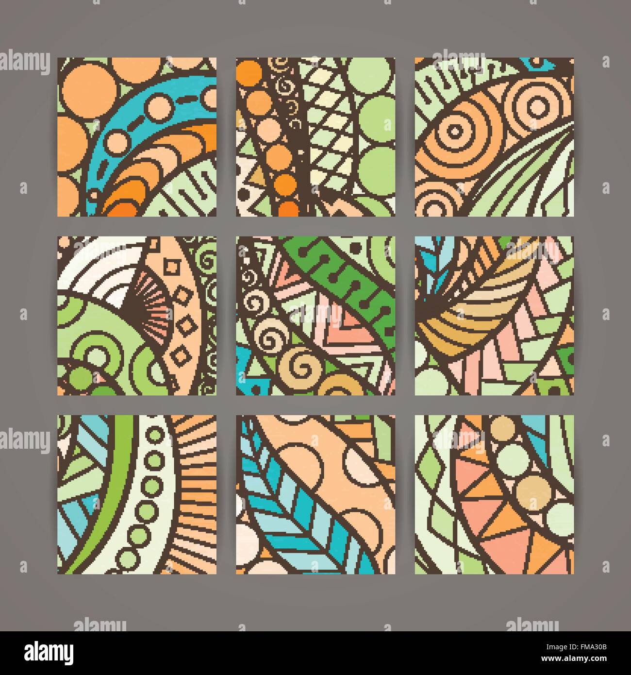 Set of vector design templates. Brochures in random colorful style ...
