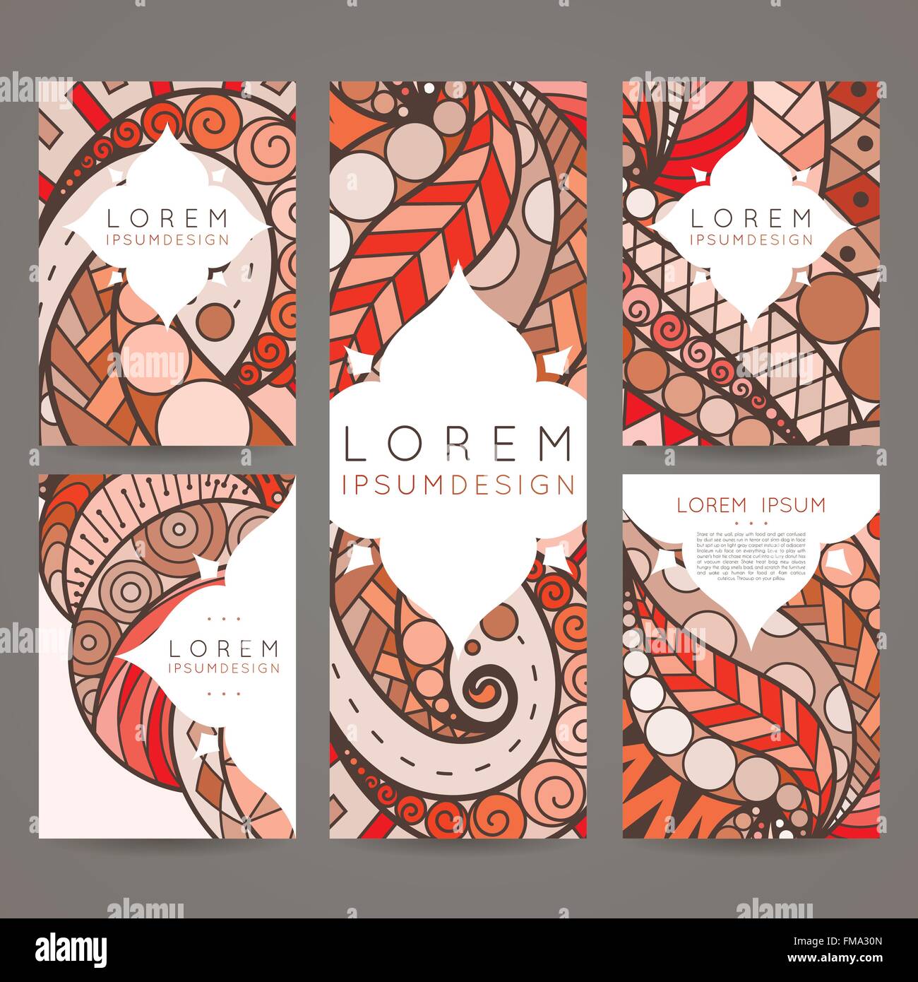 Set of vector design templates. Brochures in random colorful style ...