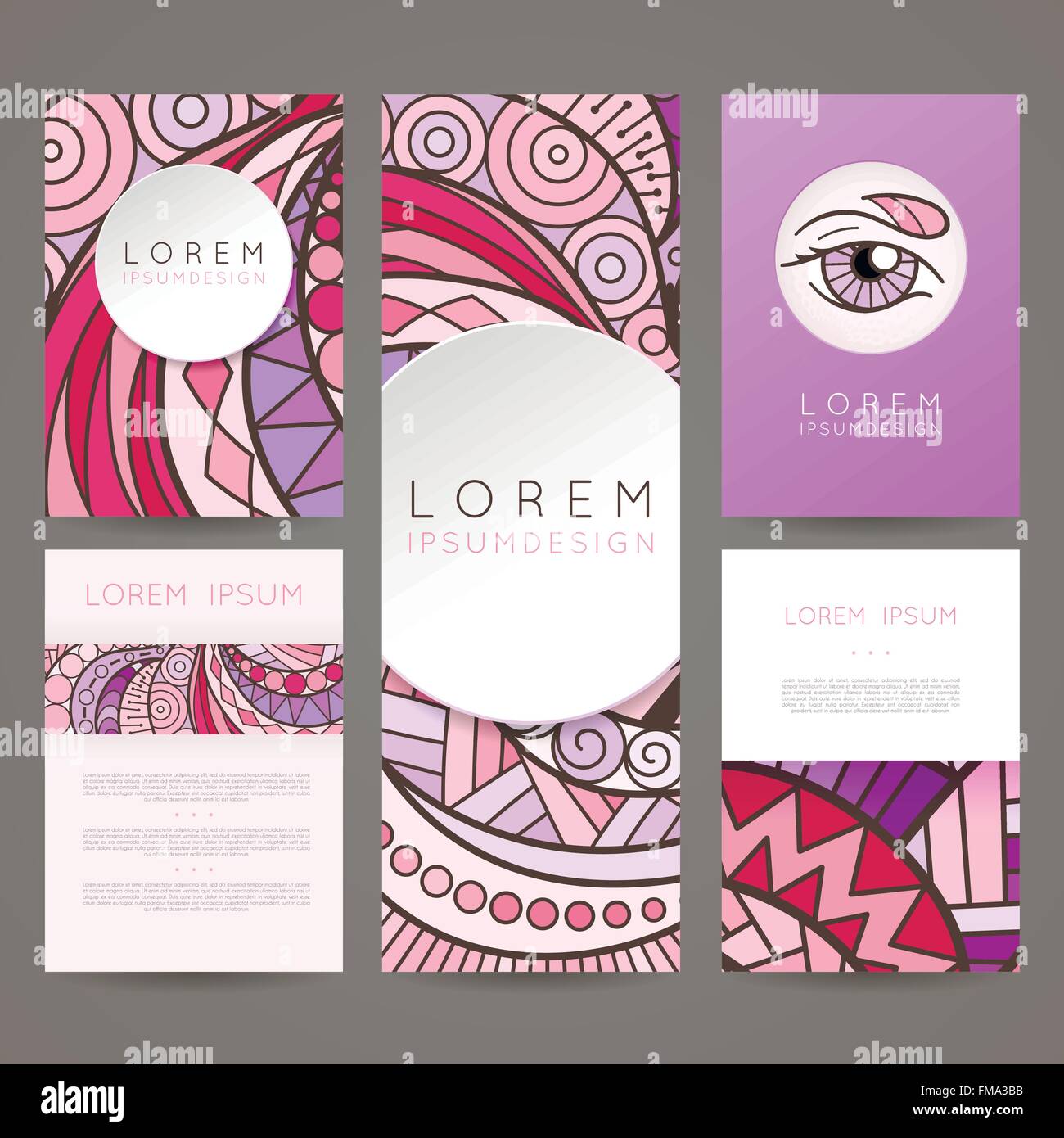 Set of vector design templates. Brochures in random colorful style ...