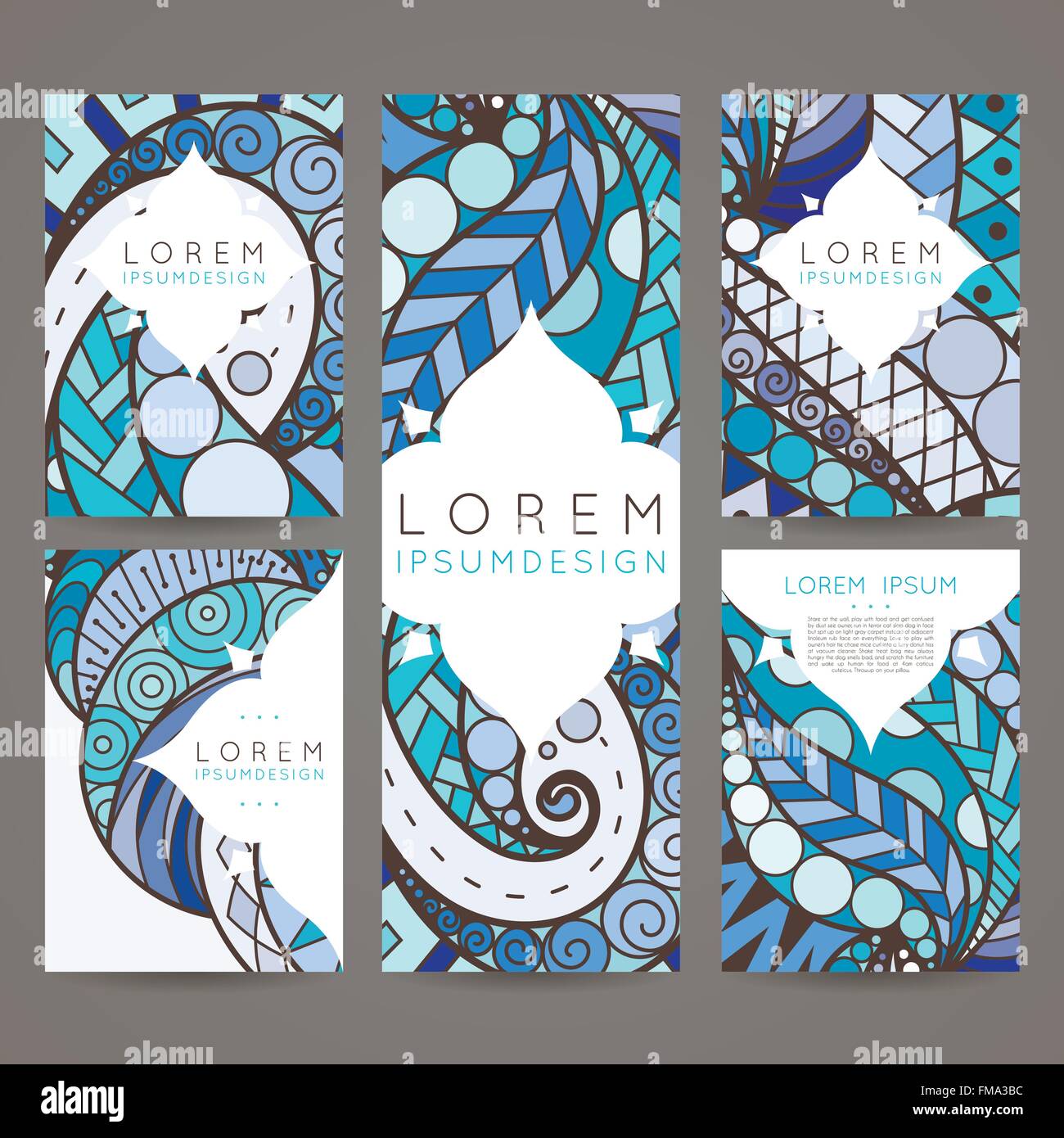 Set of vector design templates. Brochures in random colorful style ...