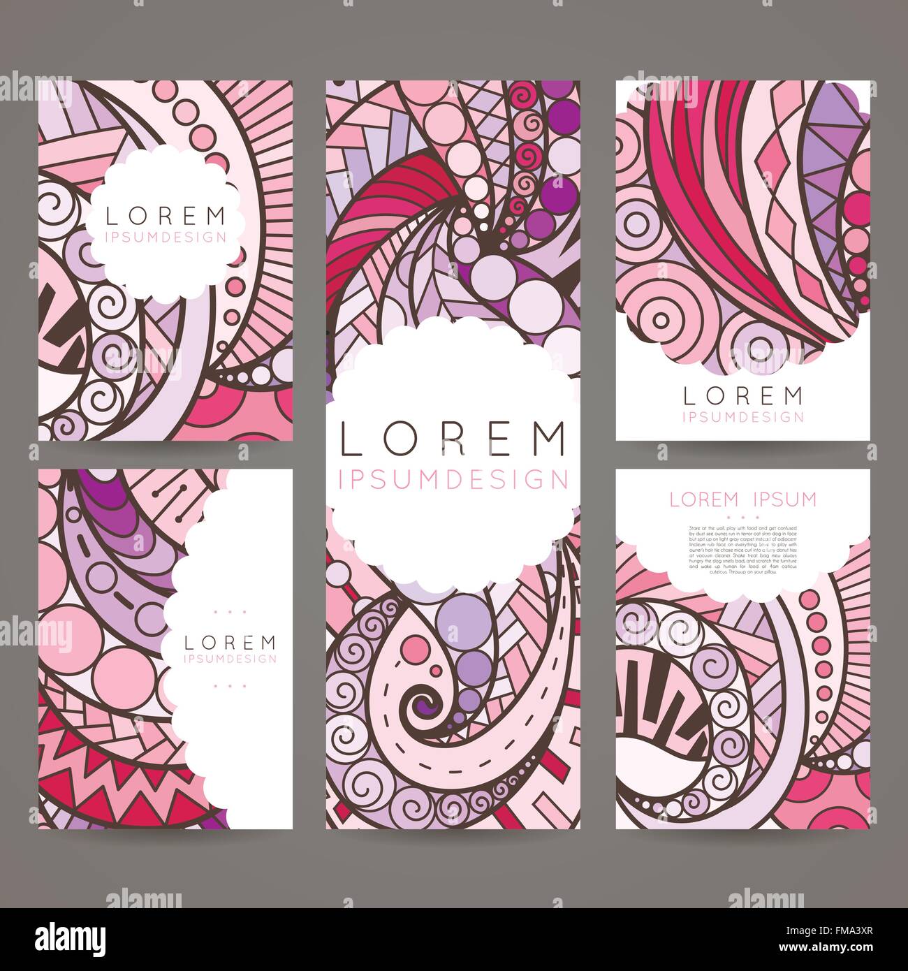 Set of vector design templates. Brochures in random colorful style ...