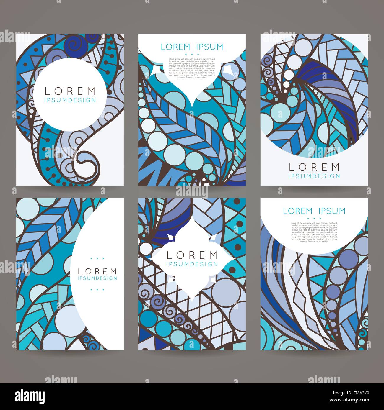 Set of vector design templates. Brochures in random colorful style ...