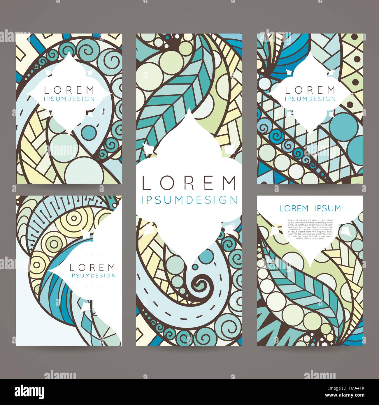 Set of vector design templates. Brochures in random colorful style ...