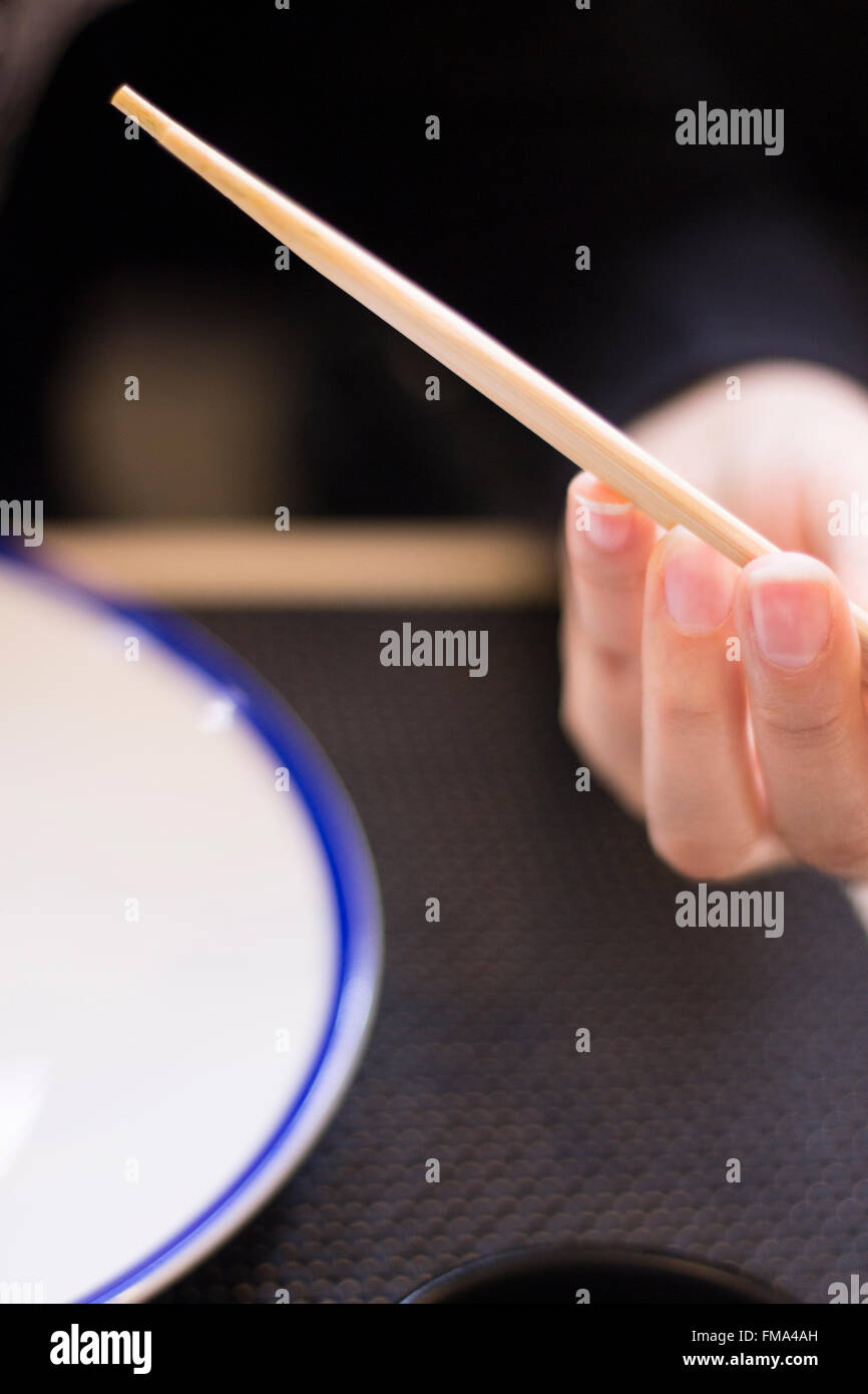 Traditional Japanese wooden oriental chopsticks used to eat Asian and ...