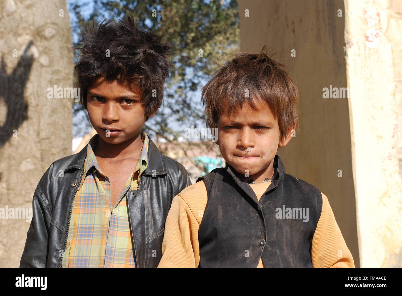 Two Indian boys Stock Photo - Alamy