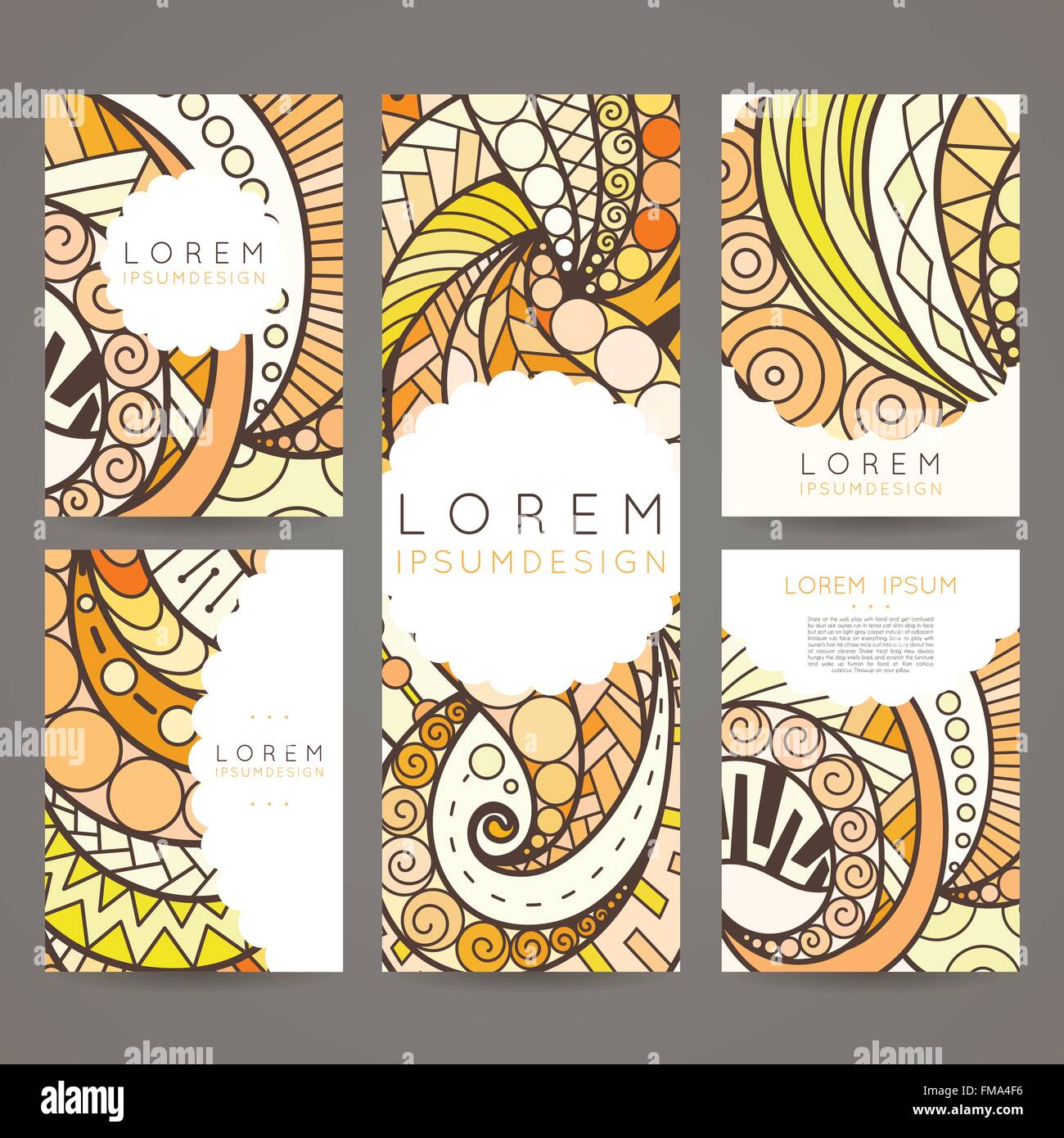 Set of vector design templates. Brochures in random colorful style ...