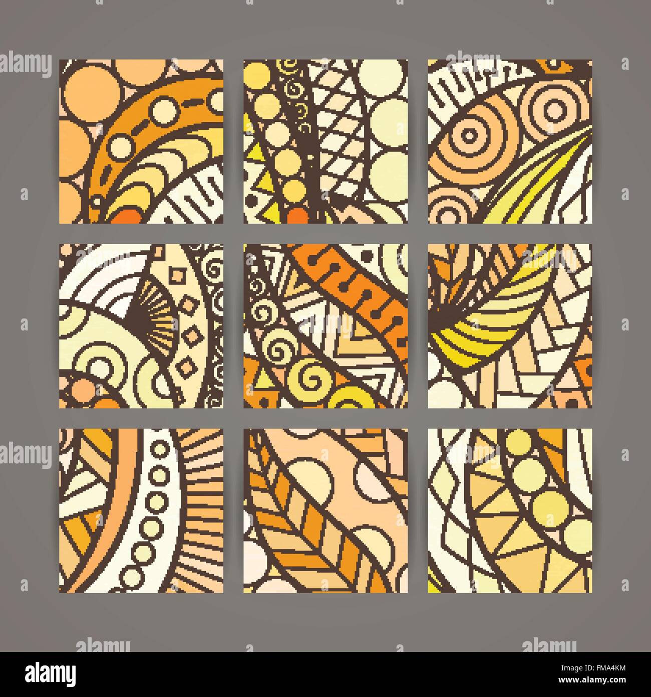 Set of vector design templates. Brochures in random colorful style ...