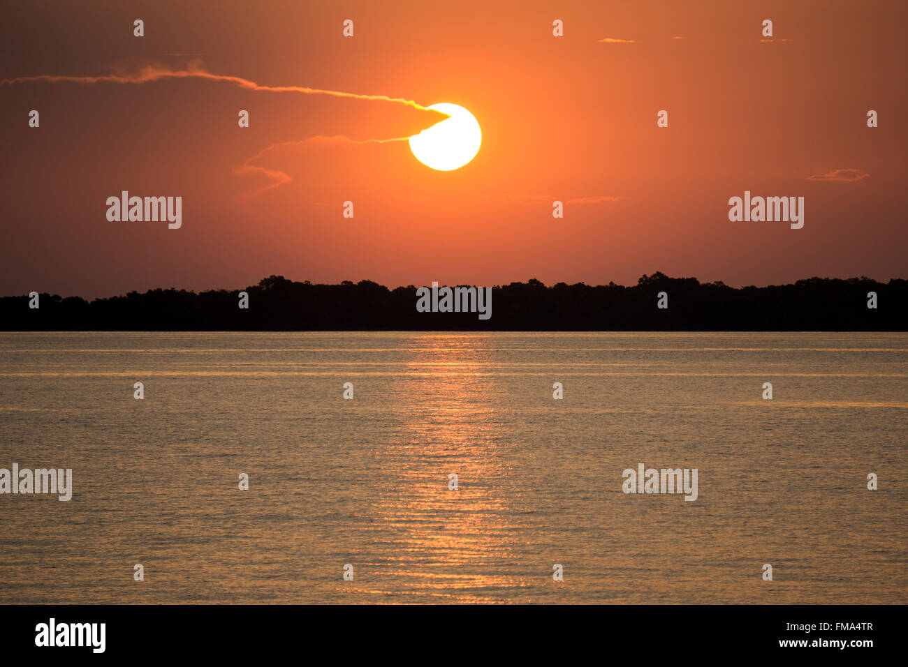 Sunset in Amazon river Stock Photo - Alamy