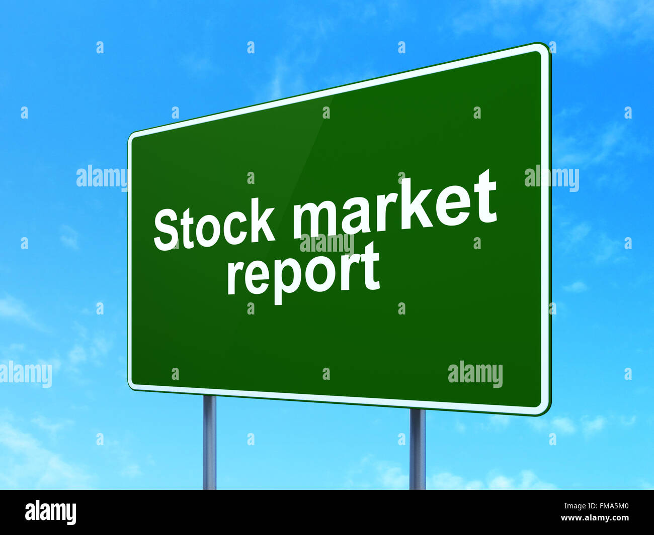 Banking concept: Stock Market Report on road sign background Stock ...