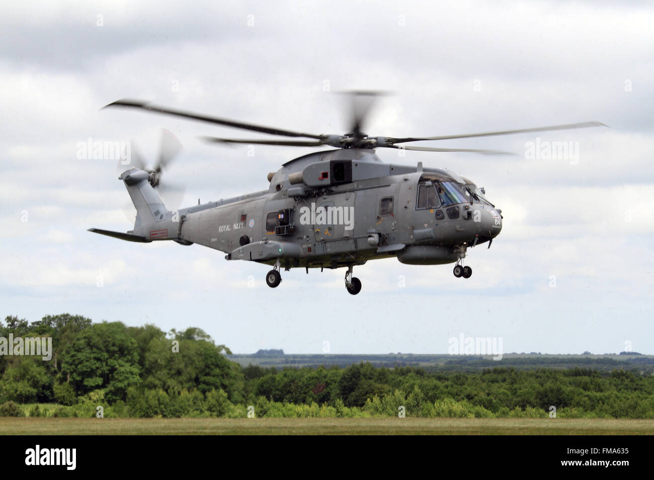 Royal Navy Merlin Mk 2 conducts flight training on Salisbury Plain ...