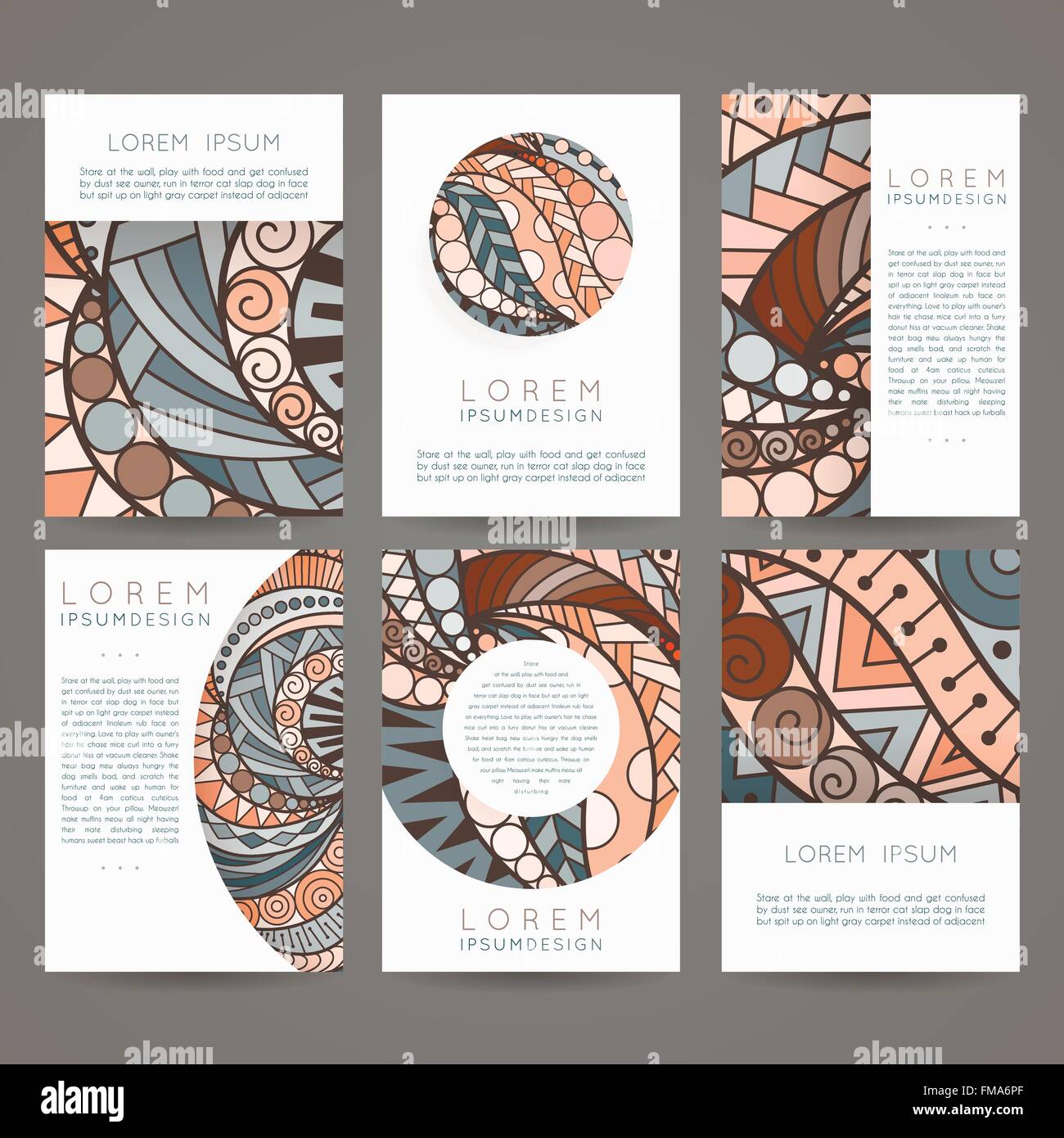 Set of vector design templates. Brochures in random colorful style ...