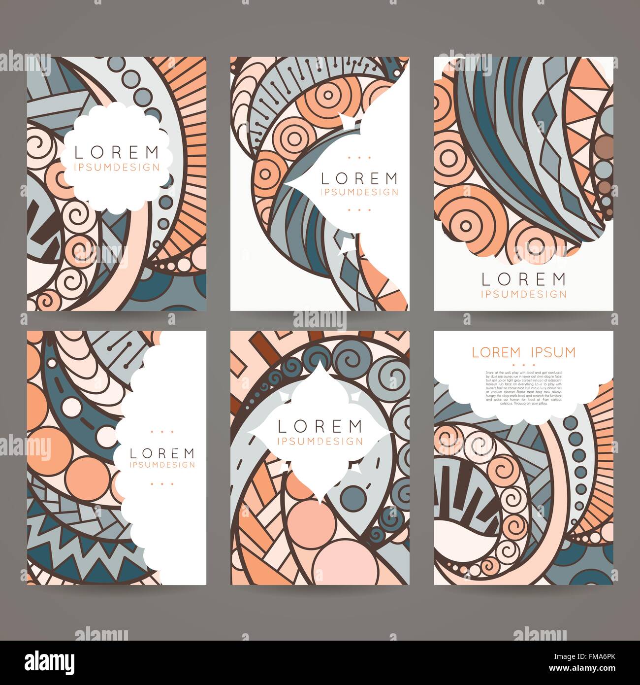 Set of vector design templates. Brochures in random colorful style ...
