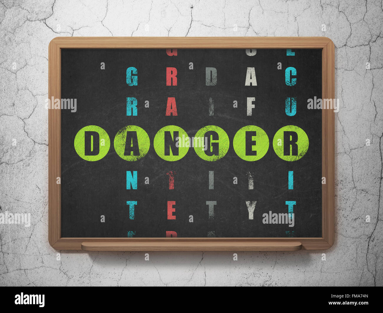 Security concept: Painted green word Danger in solving Crossword Puzzle ...