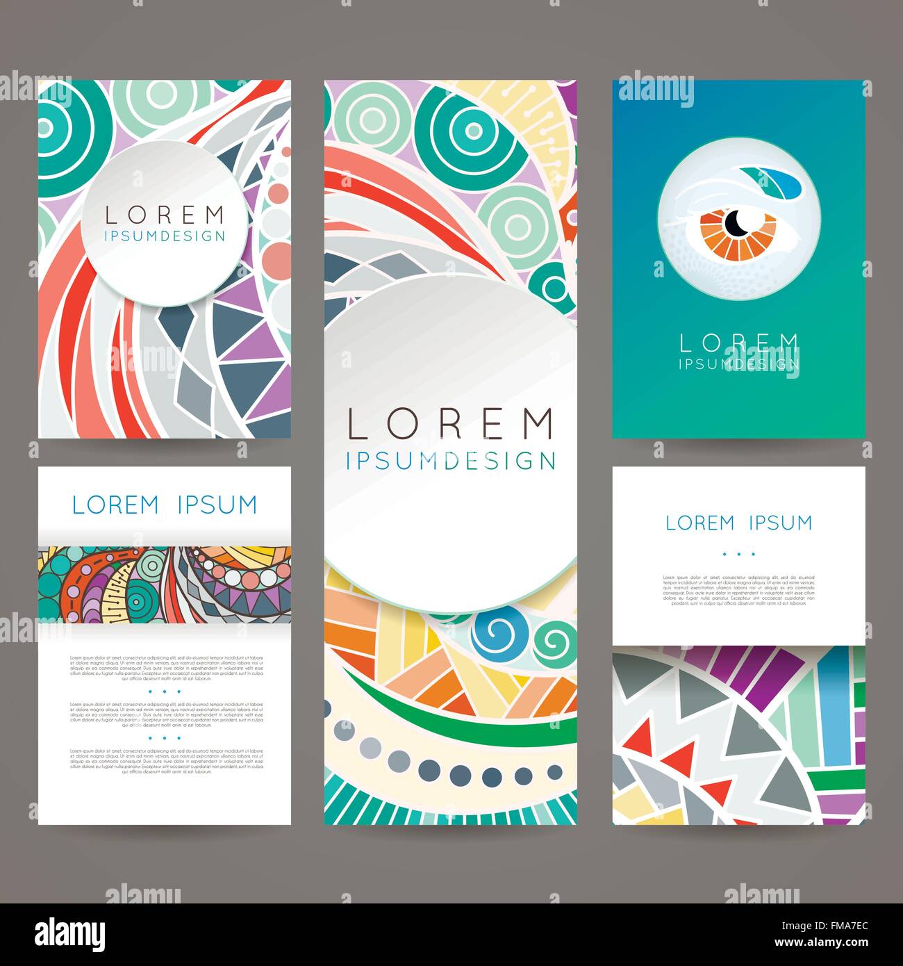 Set of vector design templates. Brochures in random colorful style ...