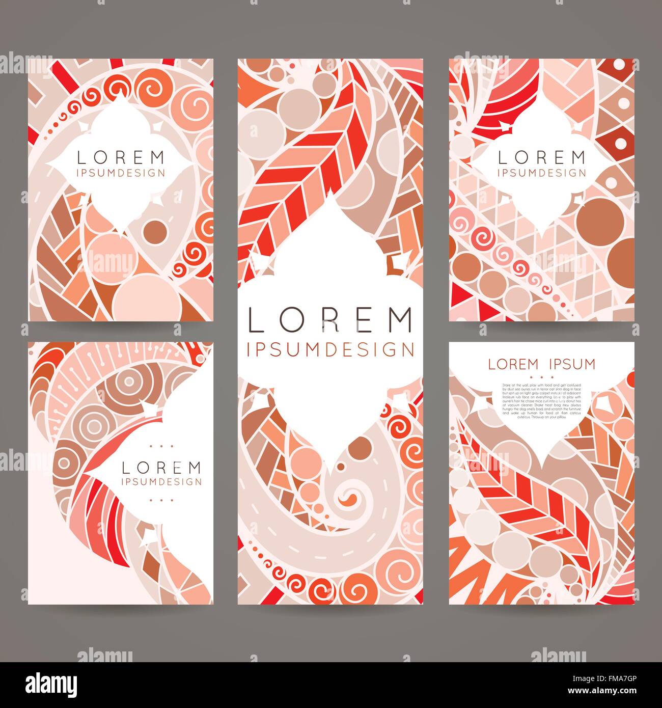 Set of vector design templates. Brochures in random colorful style ...