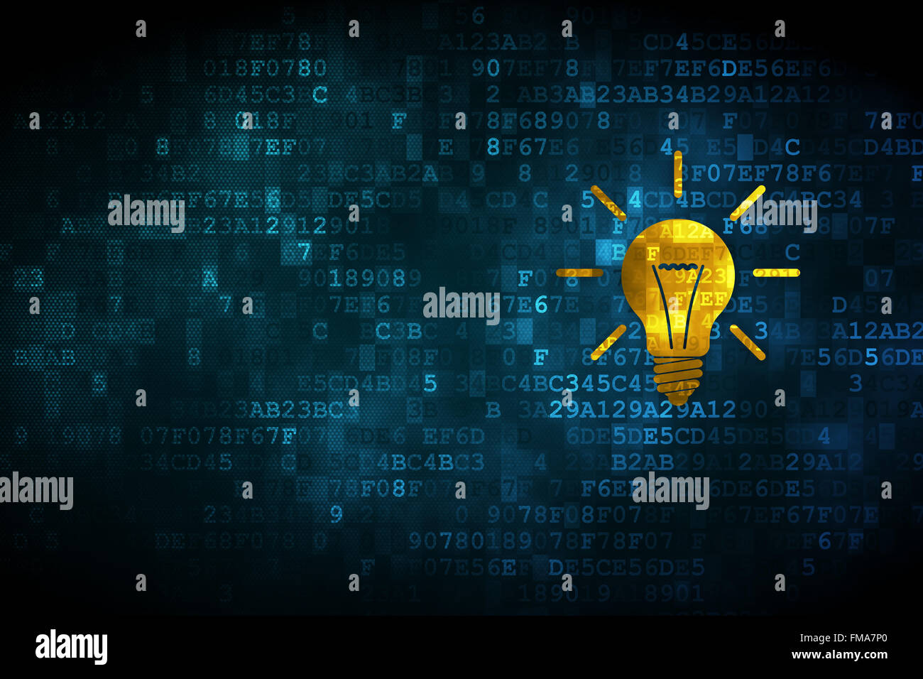 Finance concept: Light Bulb on digital background Stock Photo - Alamy