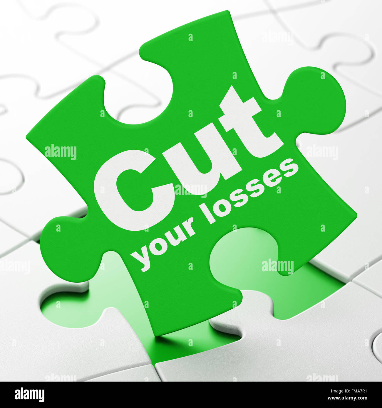 Finance concept: Cut Your losses on puzzle background Stock Photo - Alamy