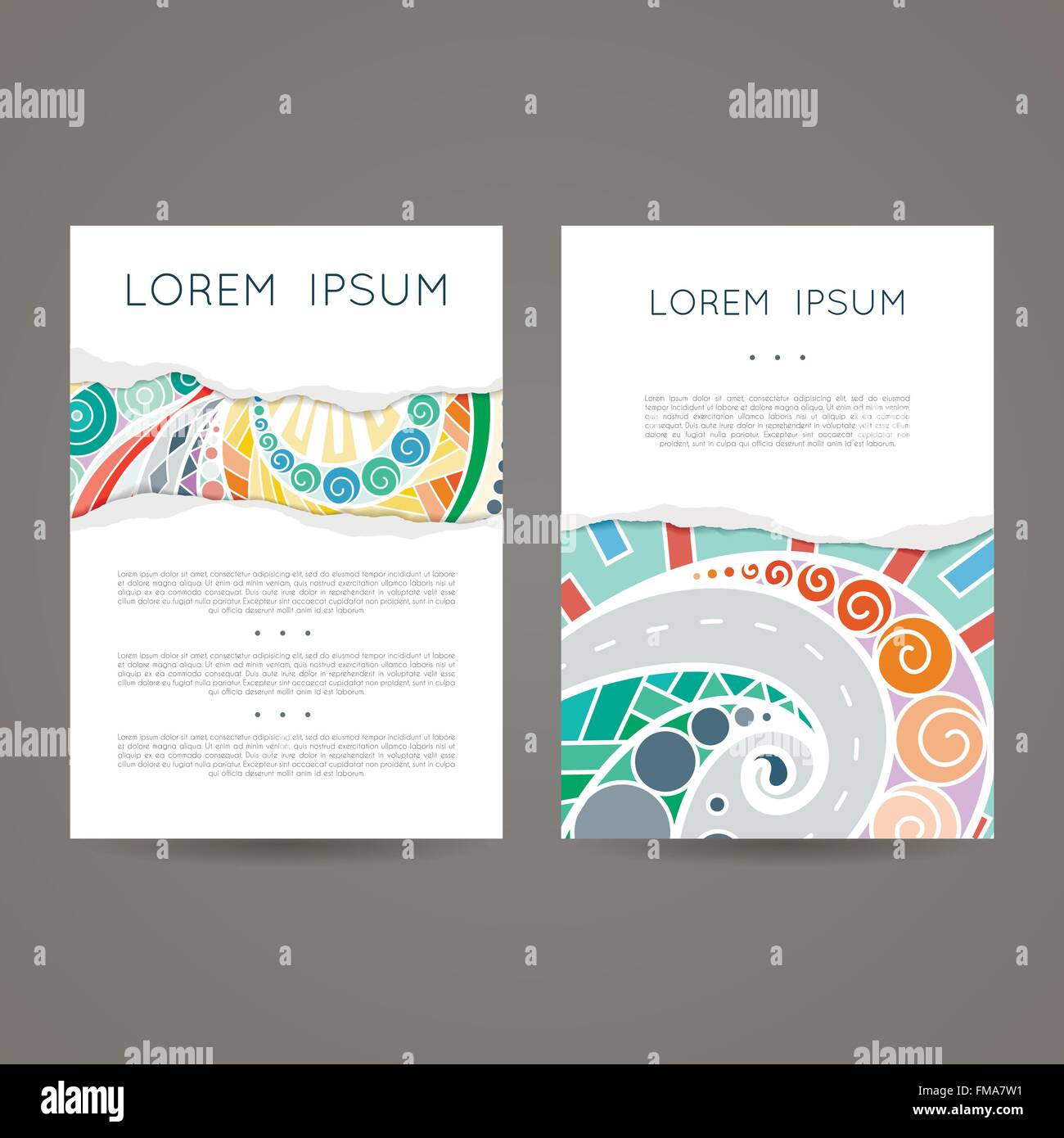 Set of vector design templates. Brochures in random colorful style ...