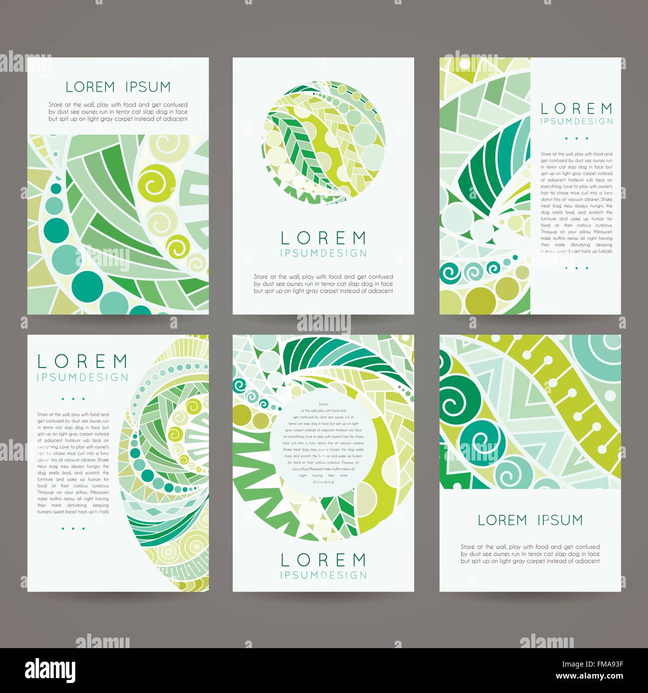 Set of vector design templates. Brochures in random colorful style ...