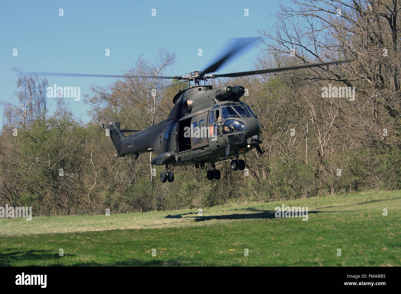RAF Puma HC2 confined spaces flight training Stock Photo - Alamy