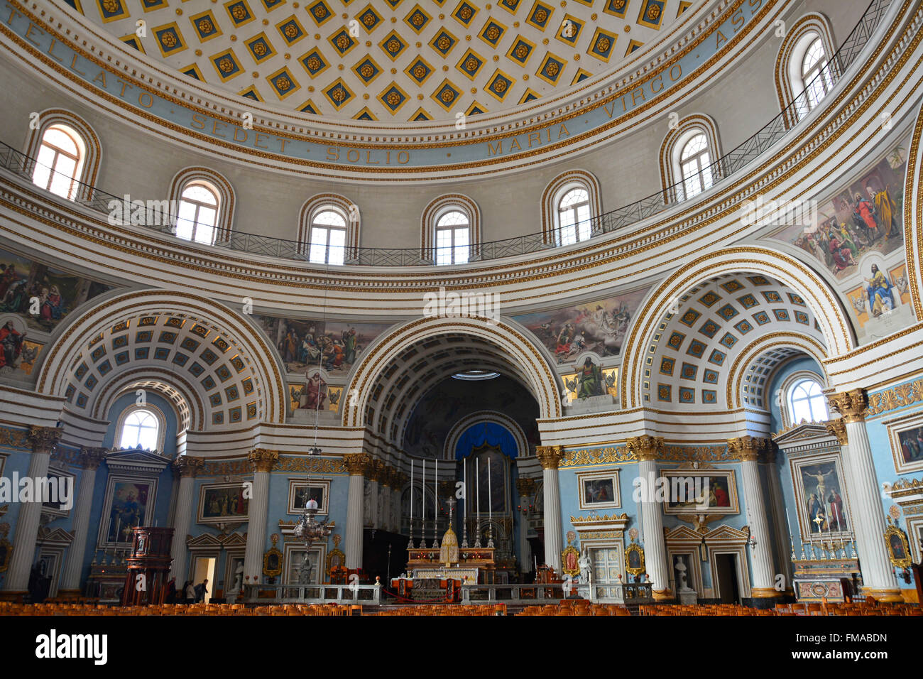 Central and side altars of the Parish Church of Santa Maria in Mosta ...