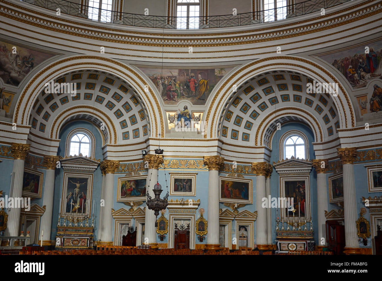 Side altars of the Parish Church of Santa Maria in Mosta, Malta Stock ...