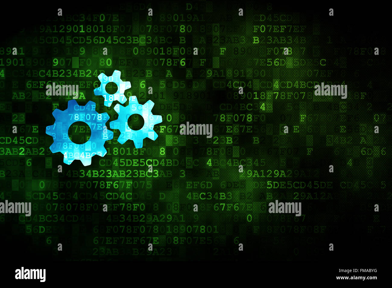 Web development concept: Gears on digital background Stock Photo - Alamy