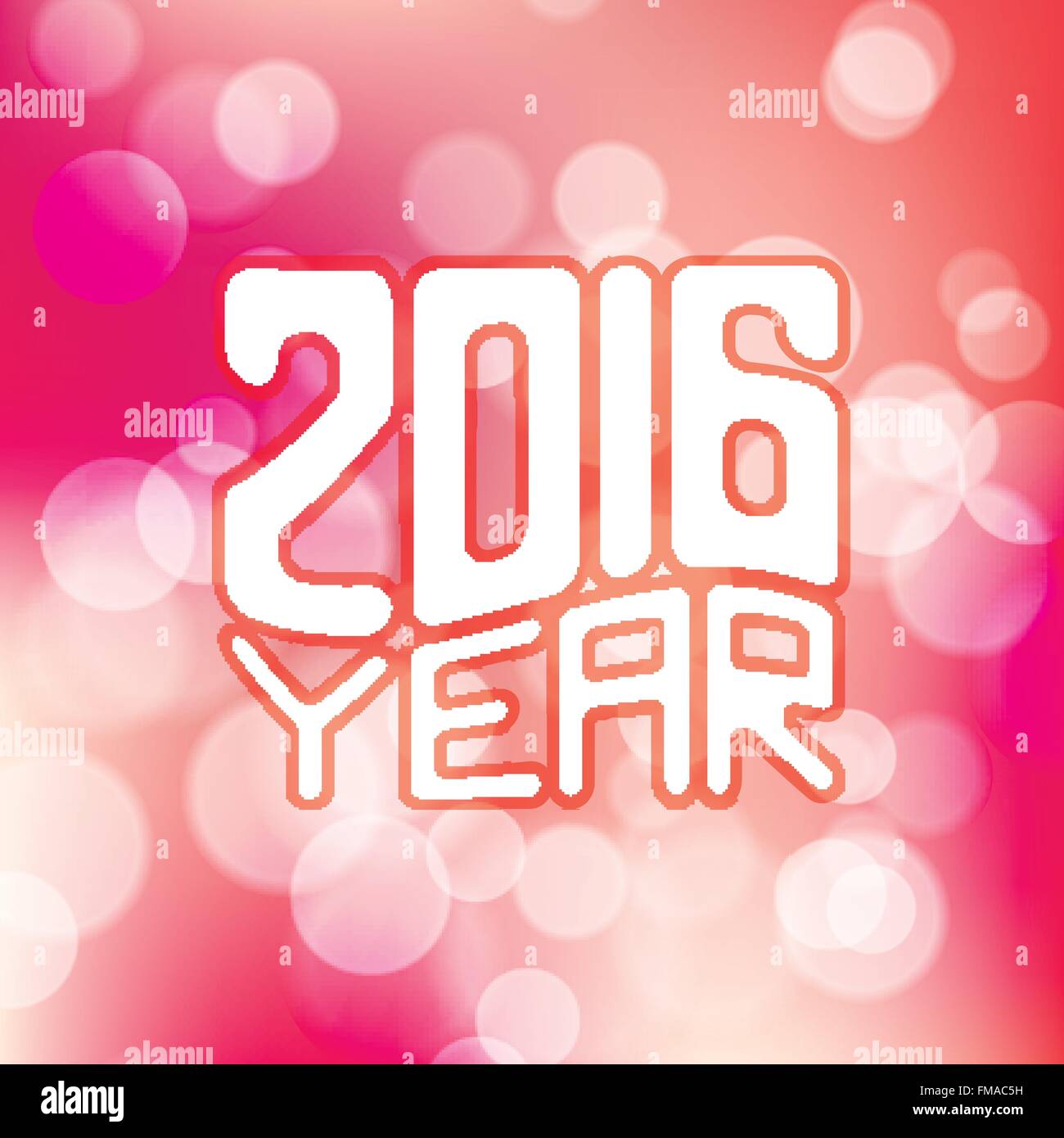 Vector label for the new 2016 blurred red background with bokeh effect ...