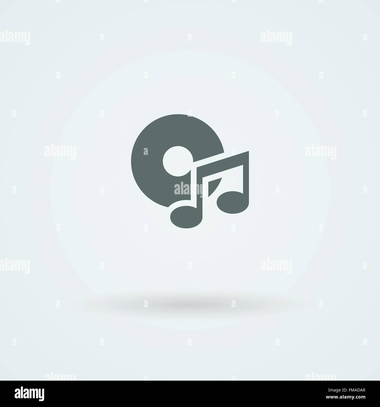 Minimalistic music icon. Disk and a note Stock Vector Image & Art - Alamy