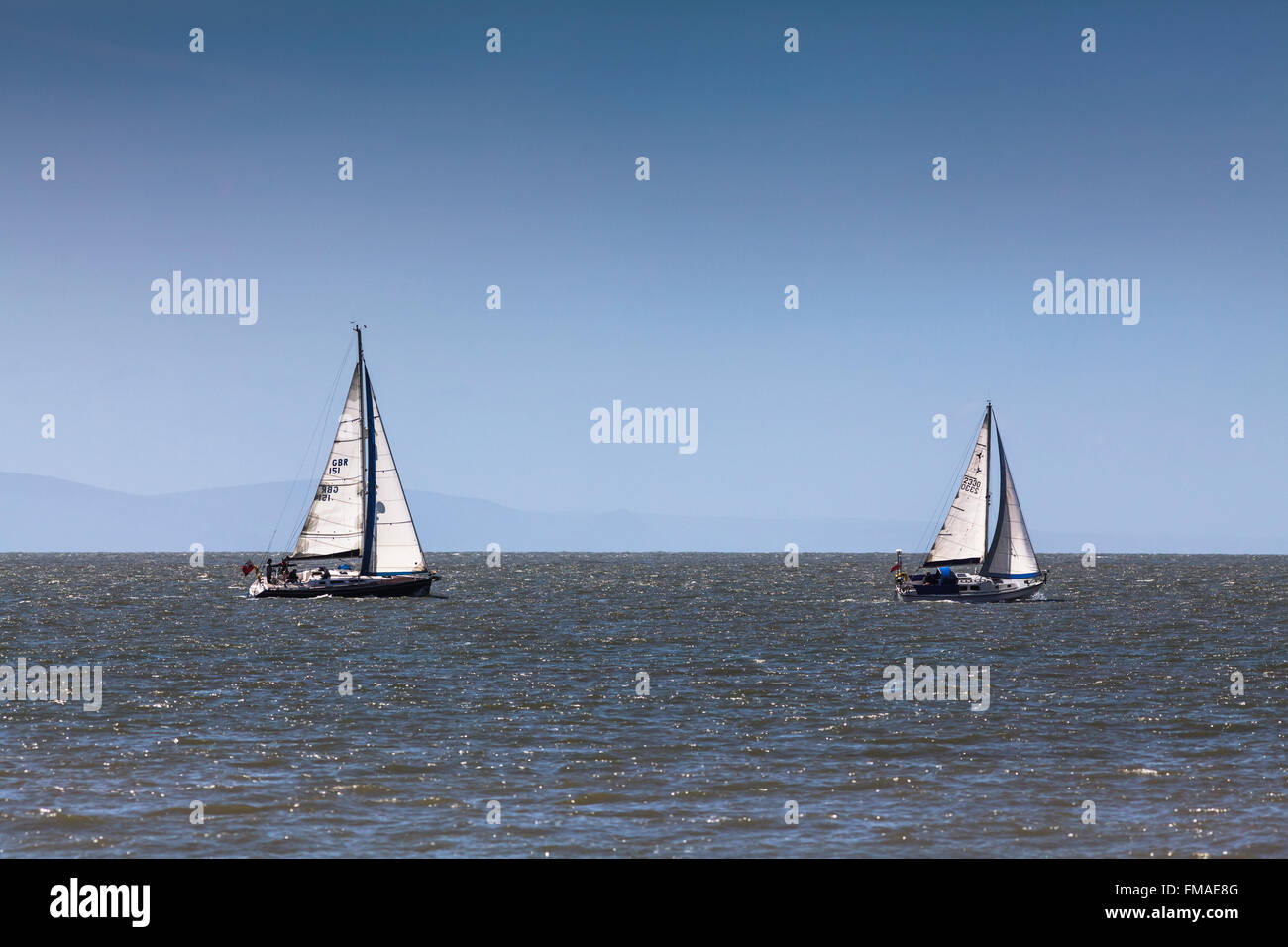 Sailing across the Bristol Channel Stock Photo - Alamy