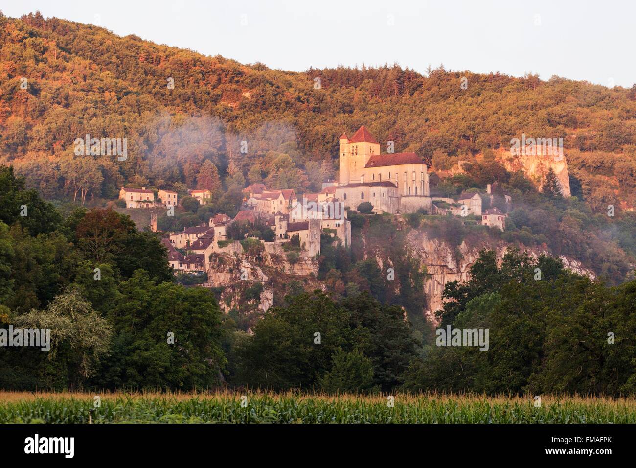 France, Lot, Saint Cirq Lapopie, labelled Les Plus Beaux Villages de ...