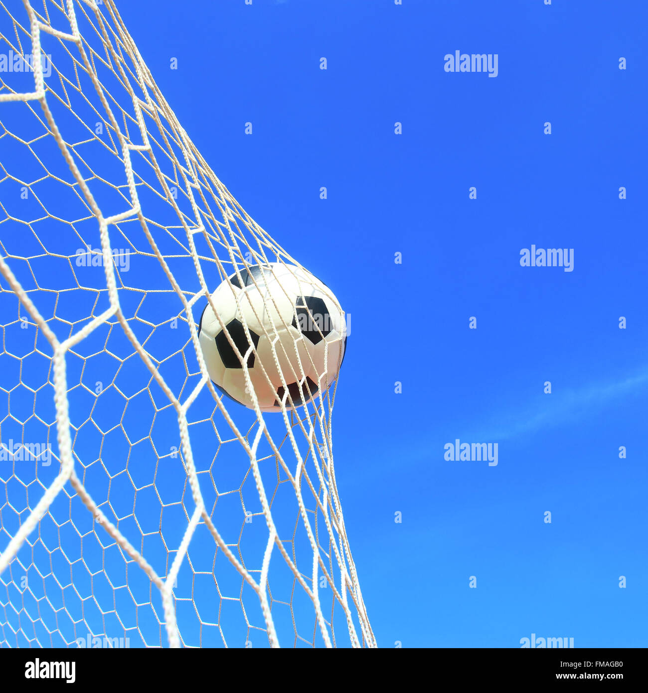 soccer ball in net Stock Photo - Alamy