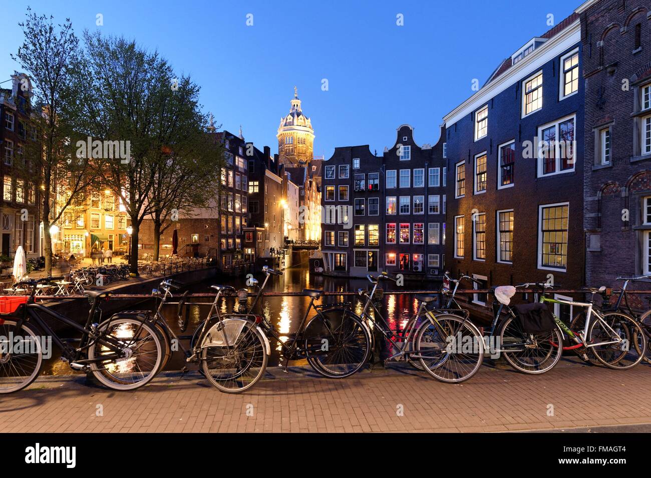 Netherlands, Northern Holland, Amsterdam, Red Light district, Oudezijds ...