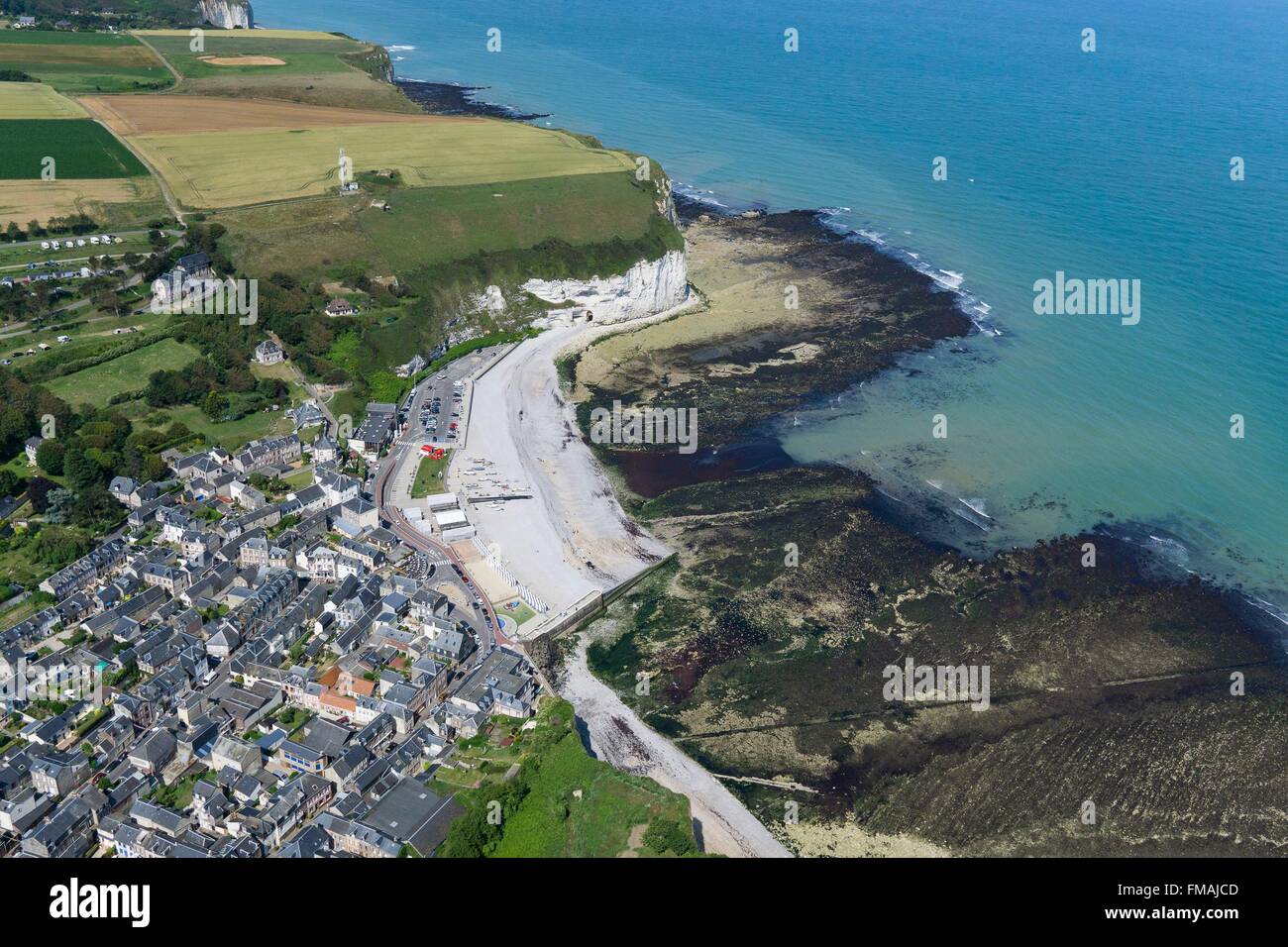 France, Seine Maritime, Yport (aerial view Stock Photo - Alamy