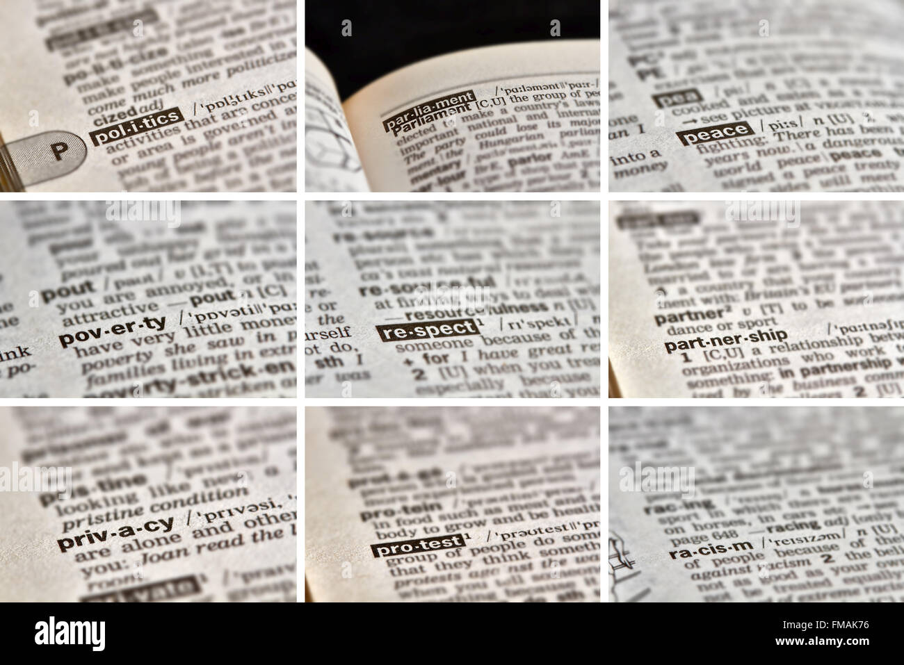 Politics Words in Dictionary Stock Photo - Alamy
